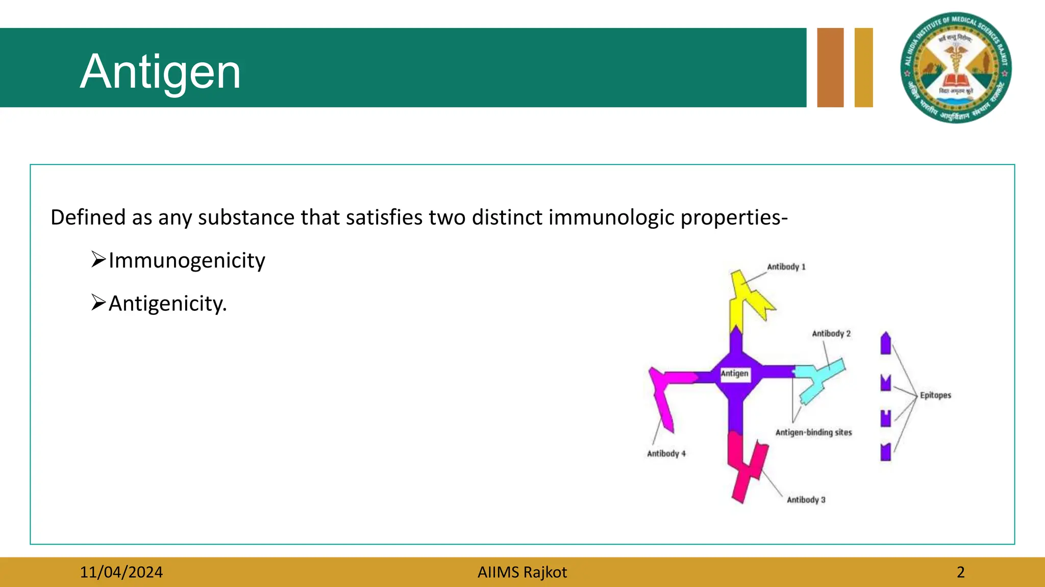 ANTIGEN- SECTION IMMUNOLOGY DEPARTMENT OF MICROBIOLOGY | PPT