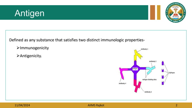ANTIGEN- SECTION IMMUNOLOGY DEPARTMENT OF MICROBIOLOGY | PPT