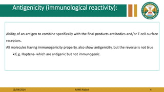 ANTIGEN- SECTION IMMUNOLOGY DEPARTMENT OF MICROBIOLOGY | PPT