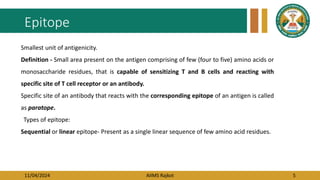 ANTIGEN- SECTION IMMUNOLOGY DEPARTMENT OF MICROBIOLOGY | PPT