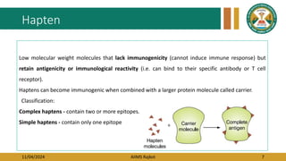 ANTIGEN- SECTION IMMUNOLOGY DEPARTMENT OF MICROBIOLOGY | PPT