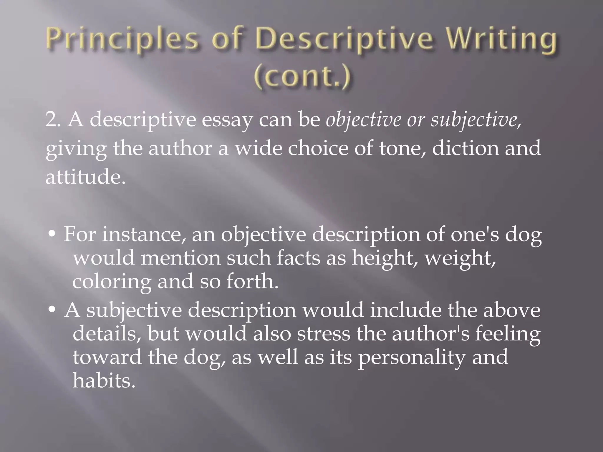 Descriptive writing | PPT