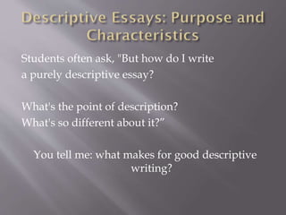 Descriptive writing | PPT