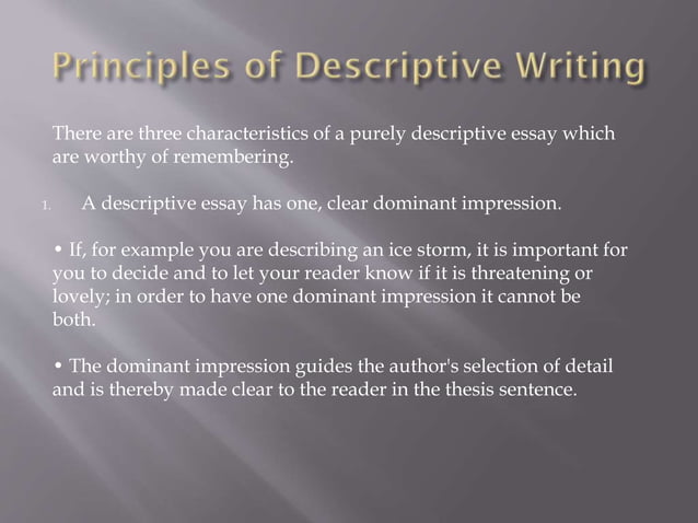 Descriptive writing | PPT
