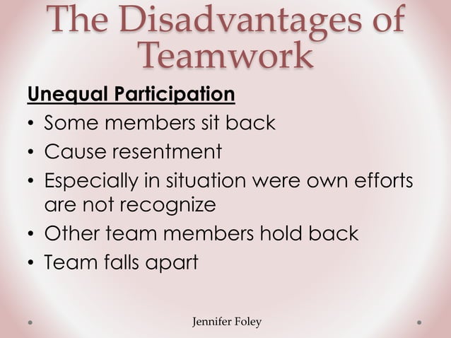 disadvantages of teamworking | PPT