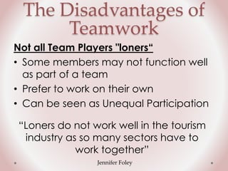 disadvantages of teamworking | PPTX