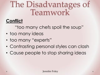 disadvantages of teamworking | PPTX