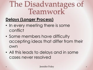 disadvantages of teamworking | PPTX