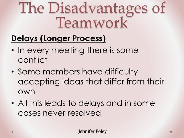 disadvantages of teamworking | PPT