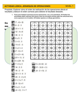 4_Jerarquía de operaciones matemáticas - nivel secundaria | PDF