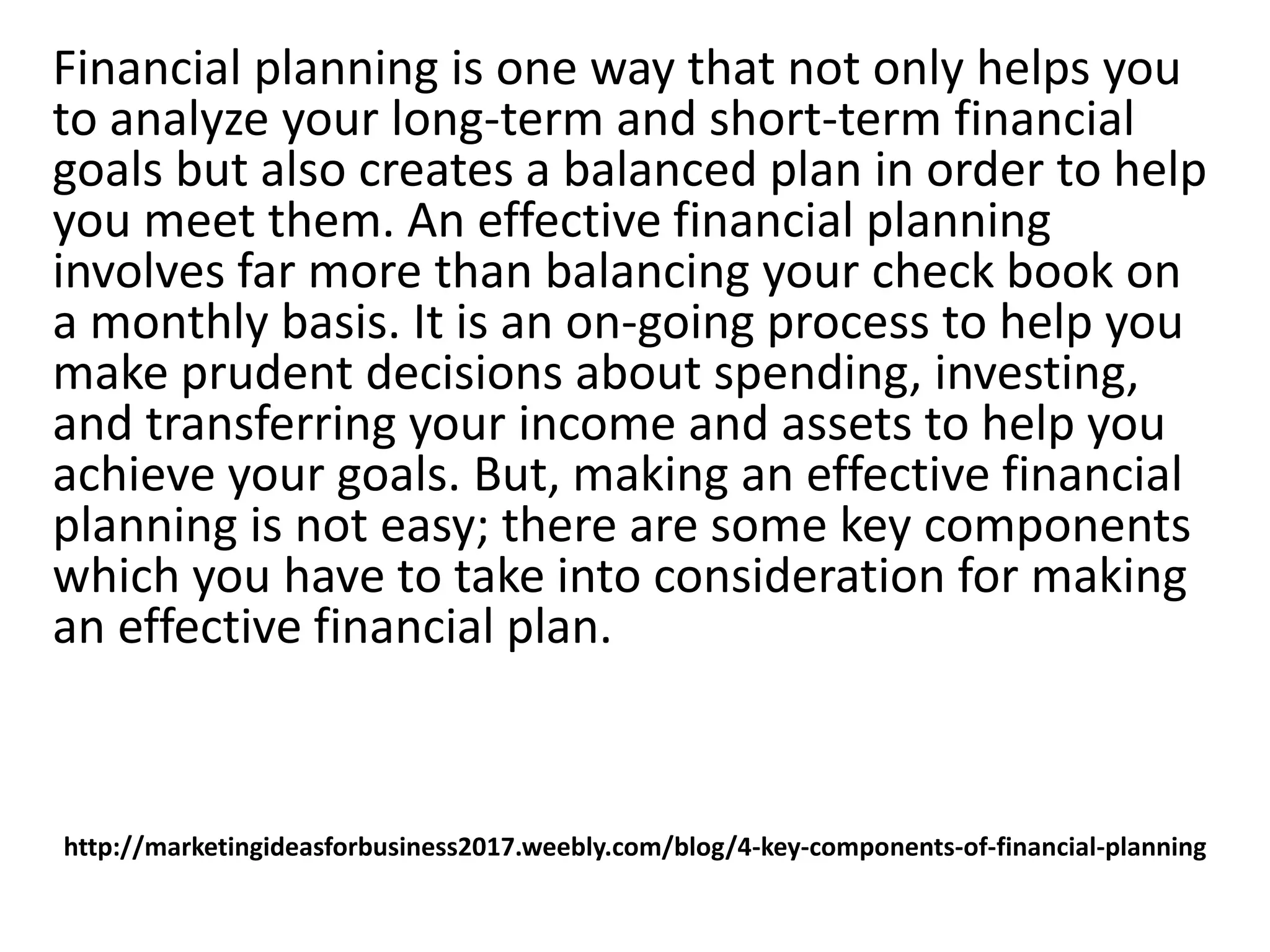 4 key components of financial planning | PPTX | Financial Planning ...