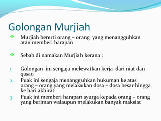 khawarij , murjiah , qadariah, muktazillah, aswj degree sem 1 | PPT