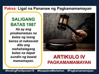 Konsepto ng pagkamamamayan 4th G-10 | PPTX