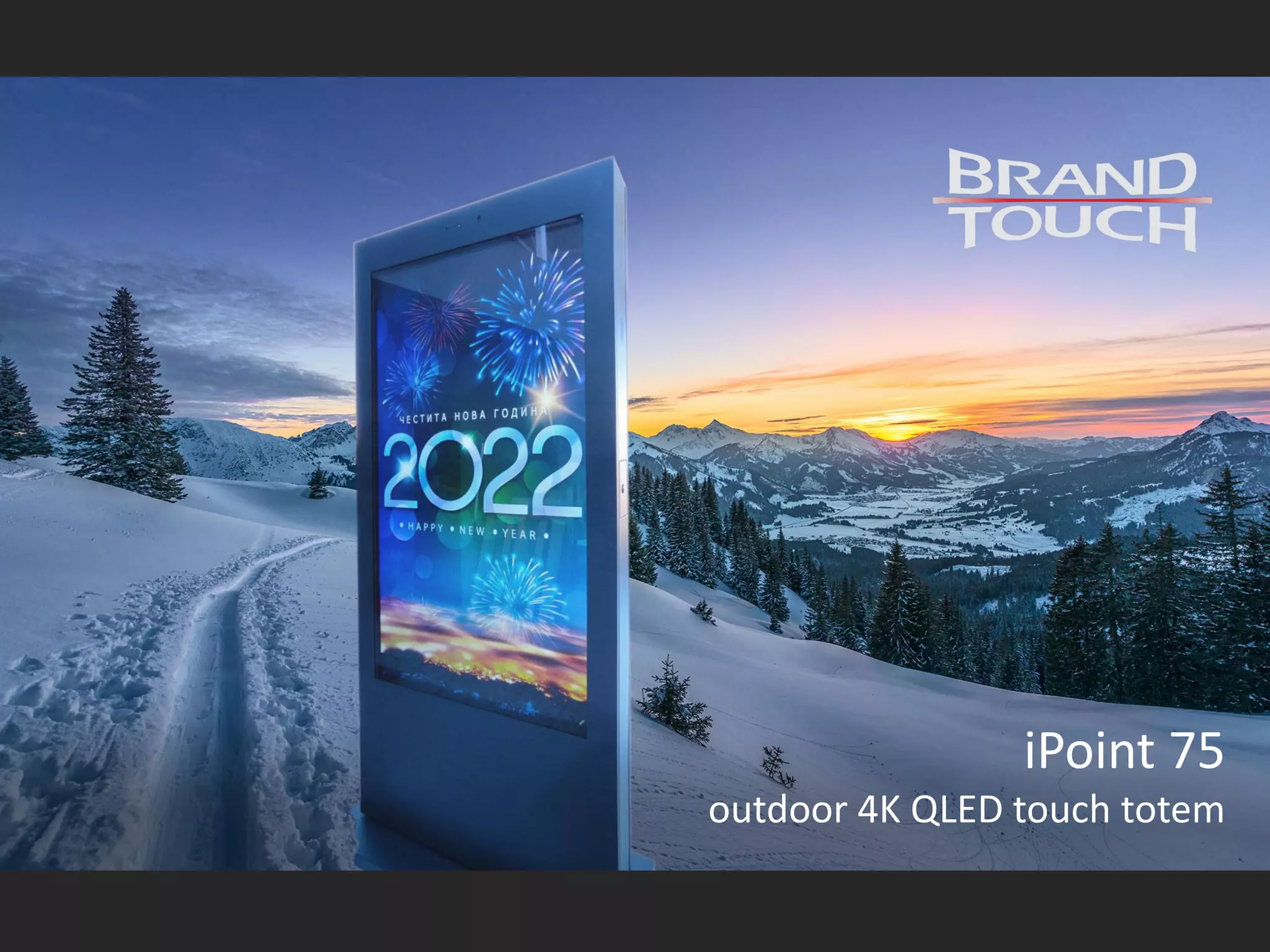 4K QLED 10-touch outdoor digital signage totems iPoint 75 | PPT
