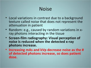 Image Contrast, Noise, Resolution | PDF