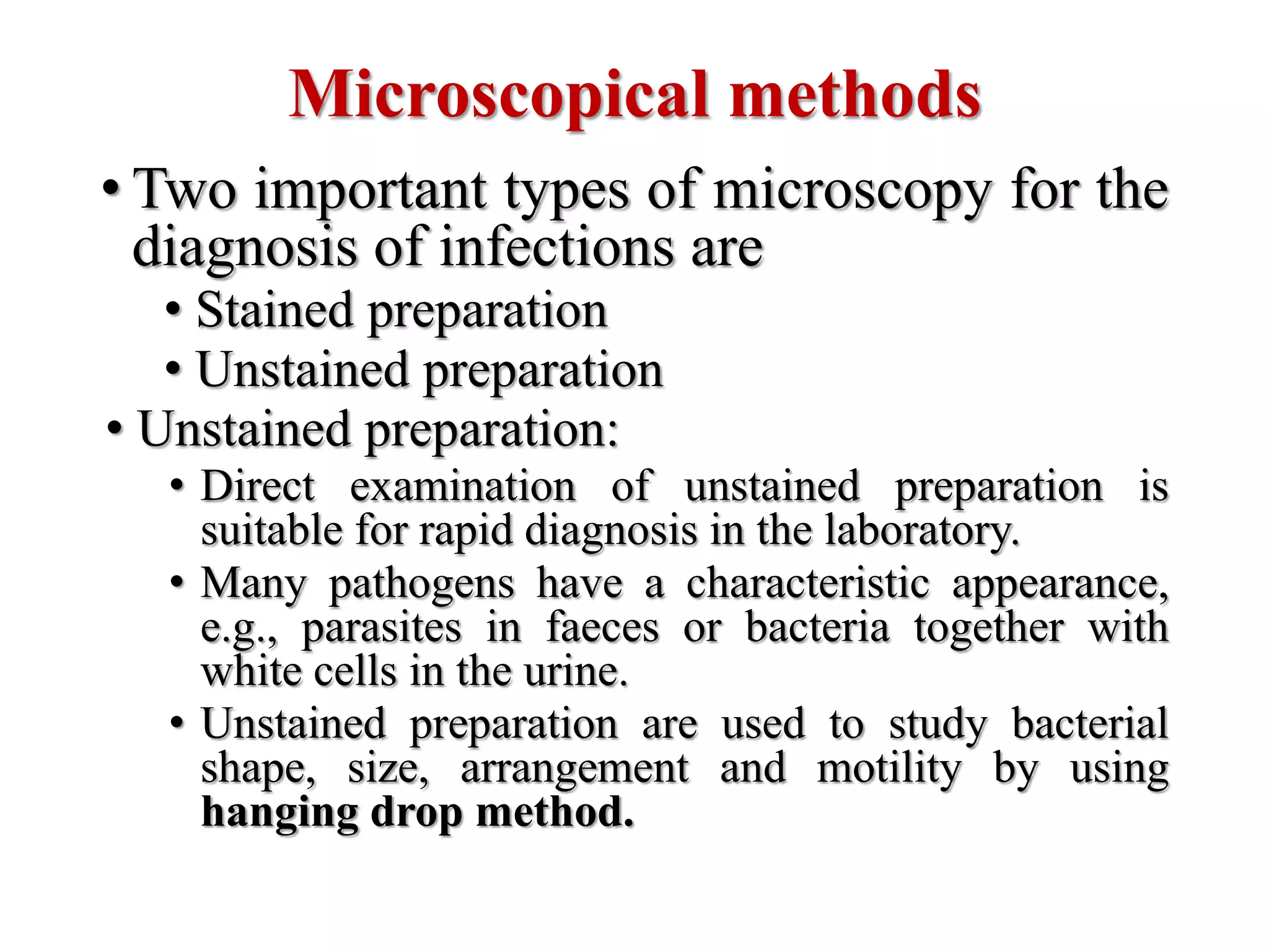 4. Laboratory methods for identification of microorganisms ...