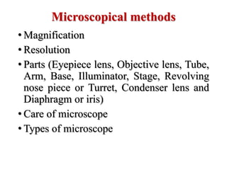 4. Laboratory methods for identification of microorganisms ...