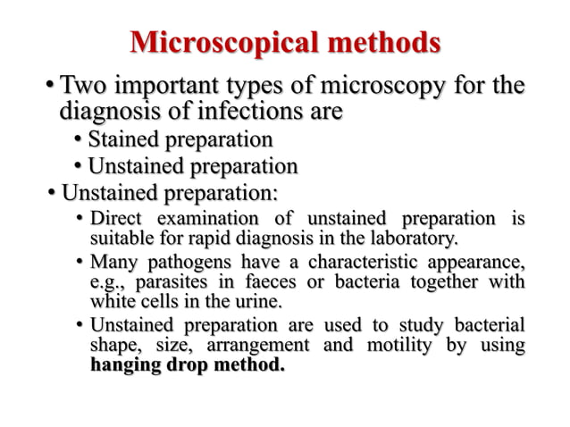 4. Laboratory methods for identification of microorganisms ...