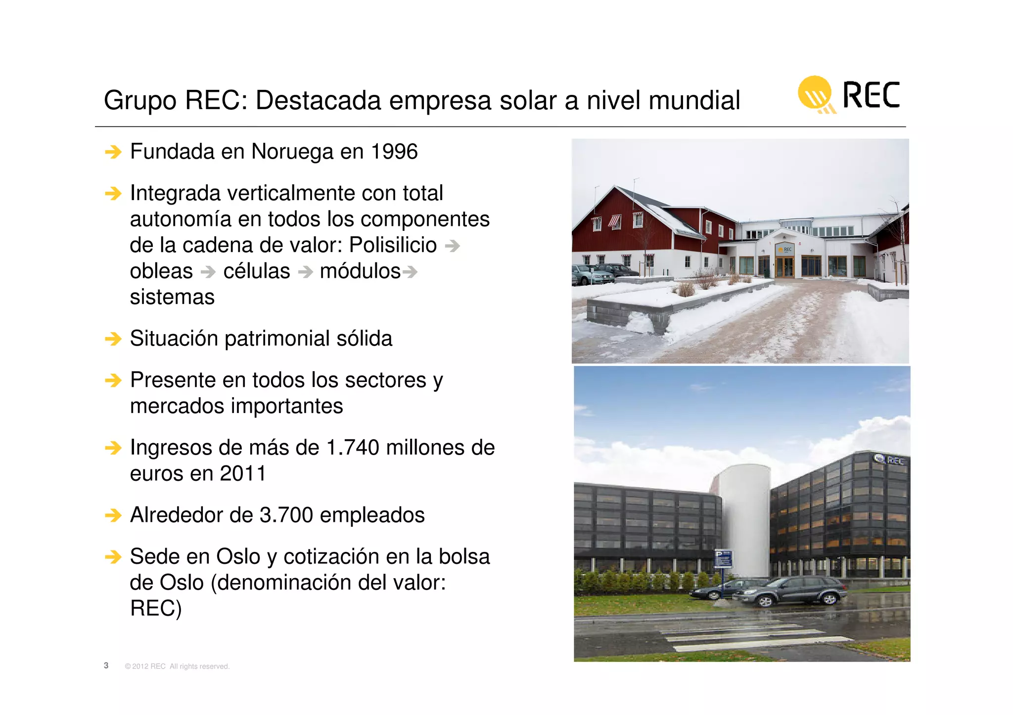La cadena de valor del módulo fotovoltaico. REC Solar | PDF