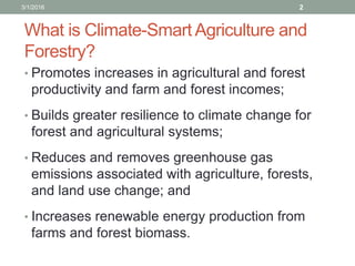 USDA Building Blocks for Climate-Smart Agriculture and Forestry | PPT