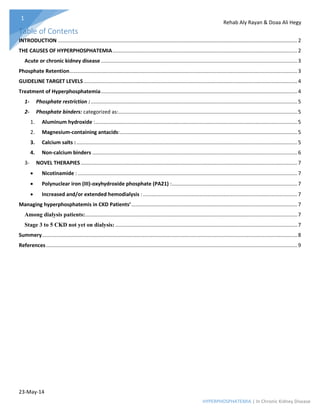 Hyperphosphatemia in CKD | PDF