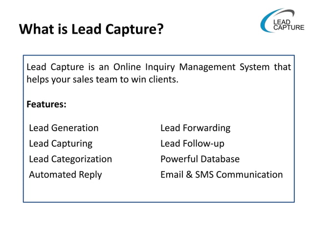 4 lead capture presentation | PPT