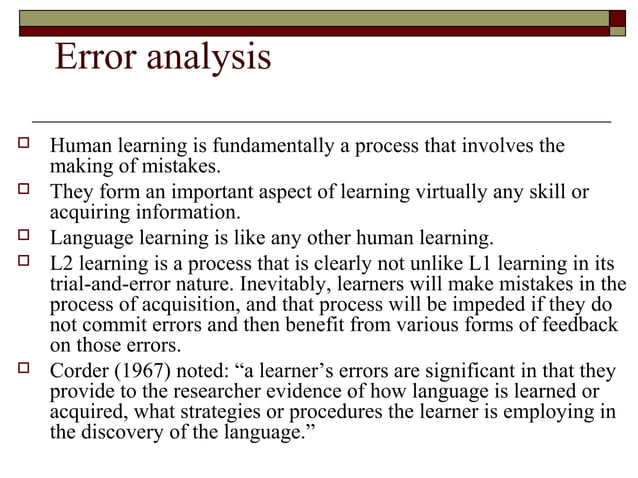 4 learner error analysis | PPT