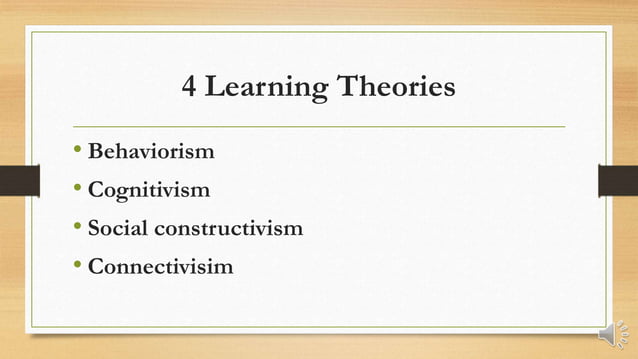 4 learning theories | PPTX