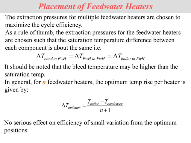 Regenerative rankine cycle (Closed Feedwater Heaters) | PPT