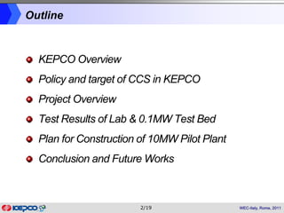 Current Status of Amine-based CO2 Capture Technology in KEPCO | PPTX
