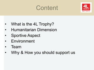 4L Trophy Luis&Maxine - Seul team | PPT