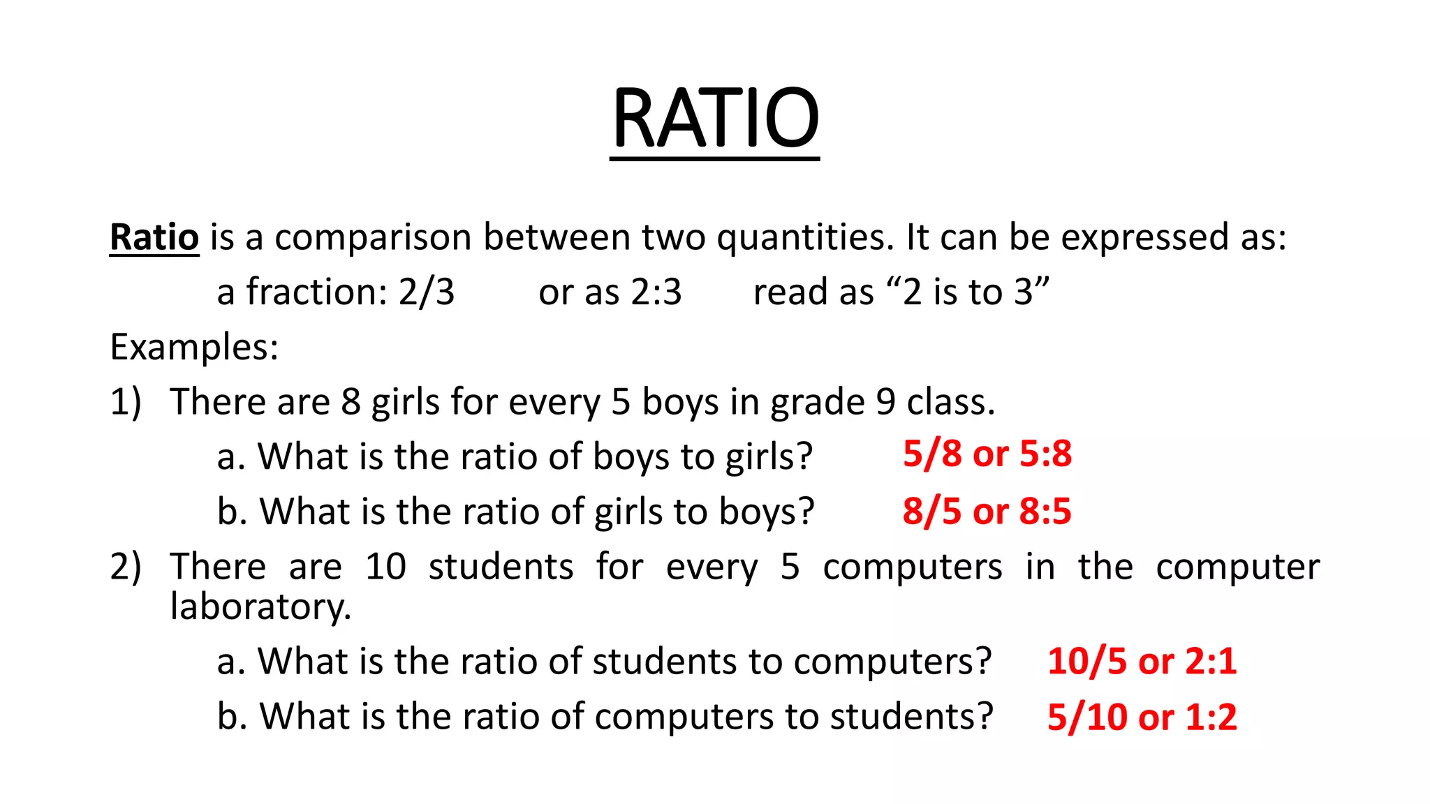 4 lesson 1 6 ratio and proportion problems | PPTX