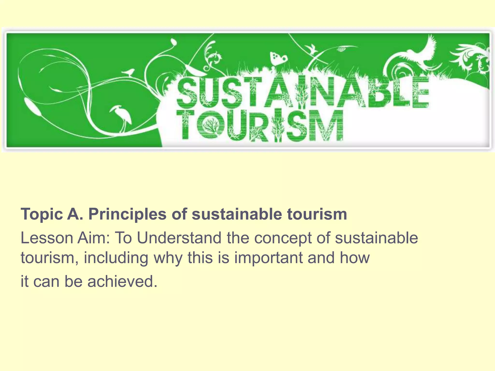 LESSON PLAN on SUSTAINABLE TOURISM | PPTX