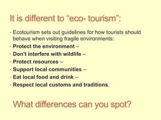 LESSON PLAN on SUSTAINABLE TOURISM | PPTX