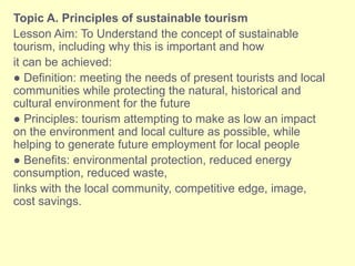 LESSON PLAN on SUSTAINABLE TOURISM | PPTX