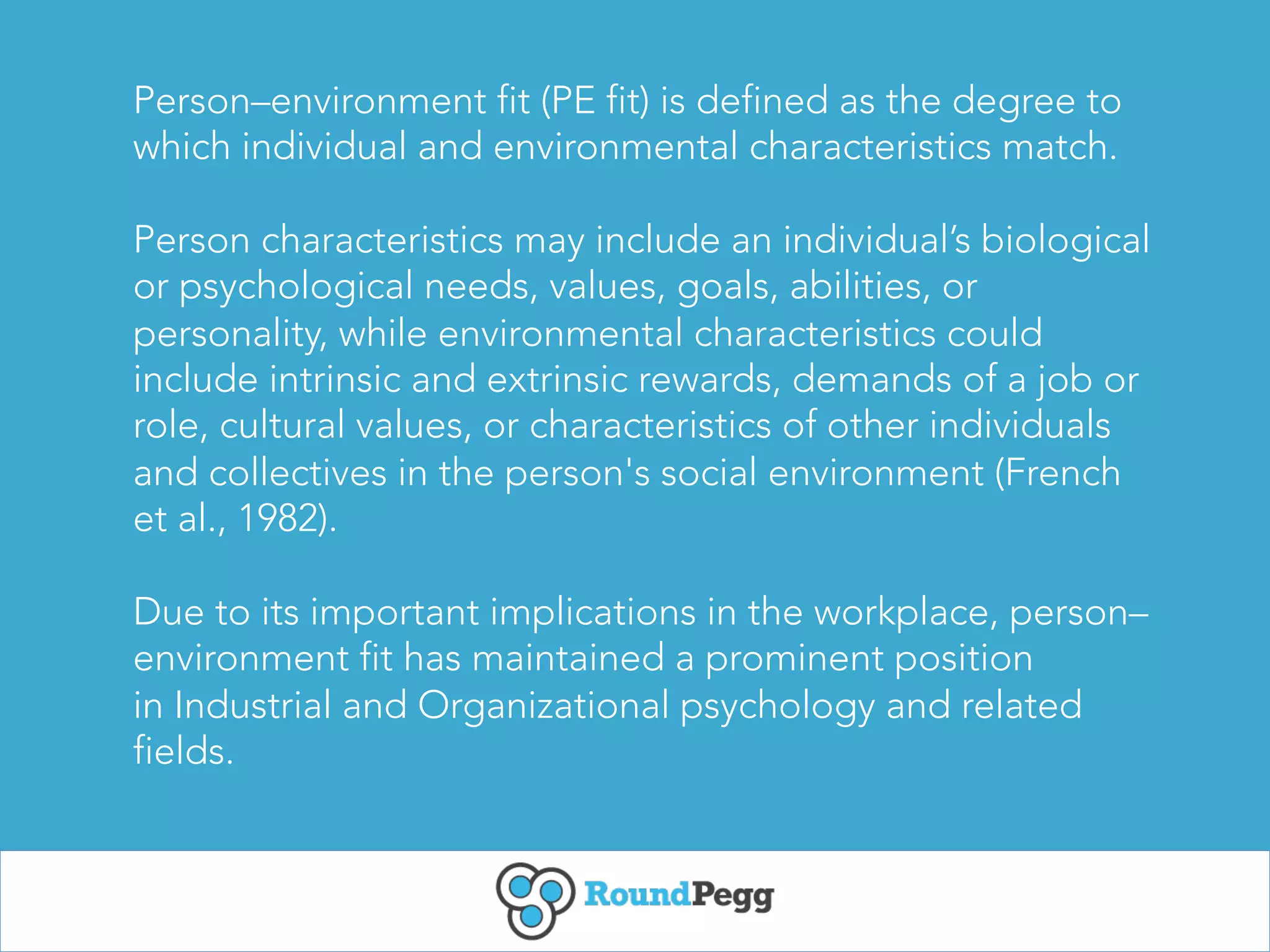 4 Lessons from Person-Environment Fit Research | PDF