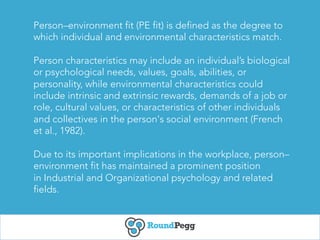 4 Lessons from Person-Environment Fit Research | PDF