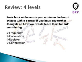 4 levels of eap vocabulary | PPTX