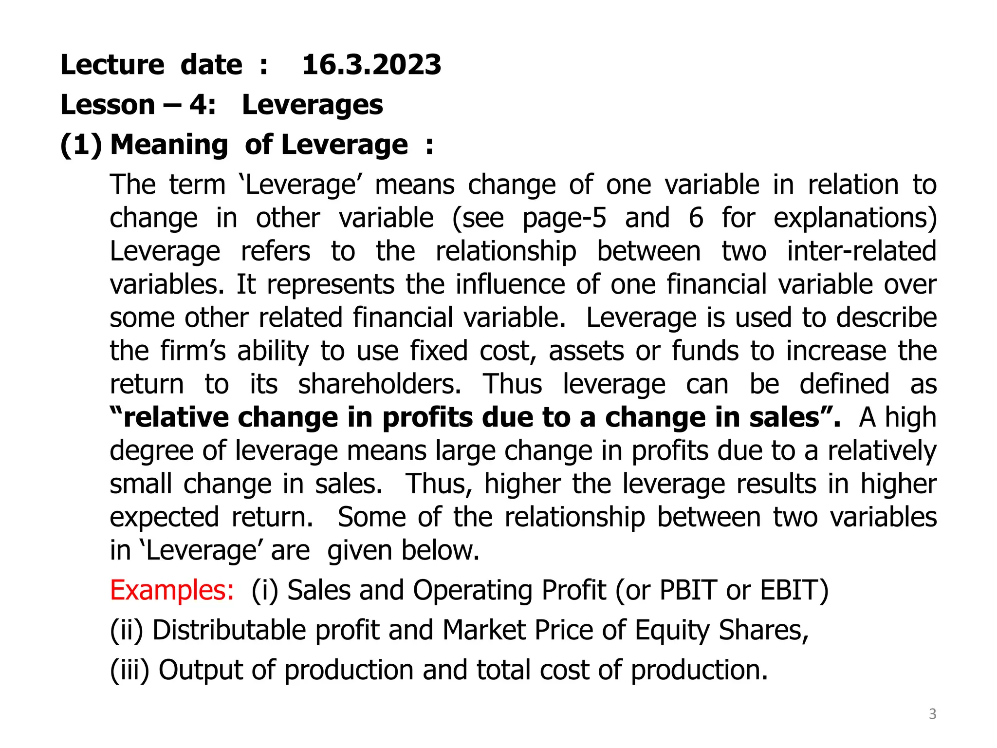 (4) Leverages (teaching note) (1).pptx | Stocks and Bonds | Personal ...