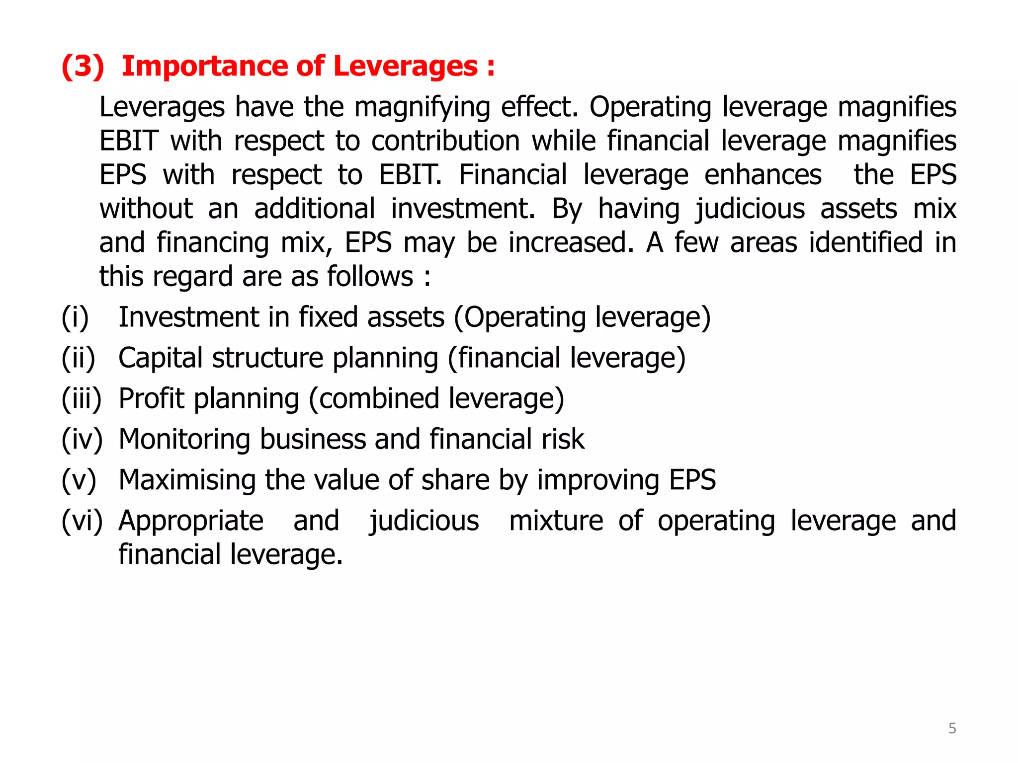 (4) Leverages (teaching note) (1).pptx | Stocks and Bonds | Personal ...
