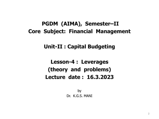 (4) Leverages (teaching note) (1).pptx