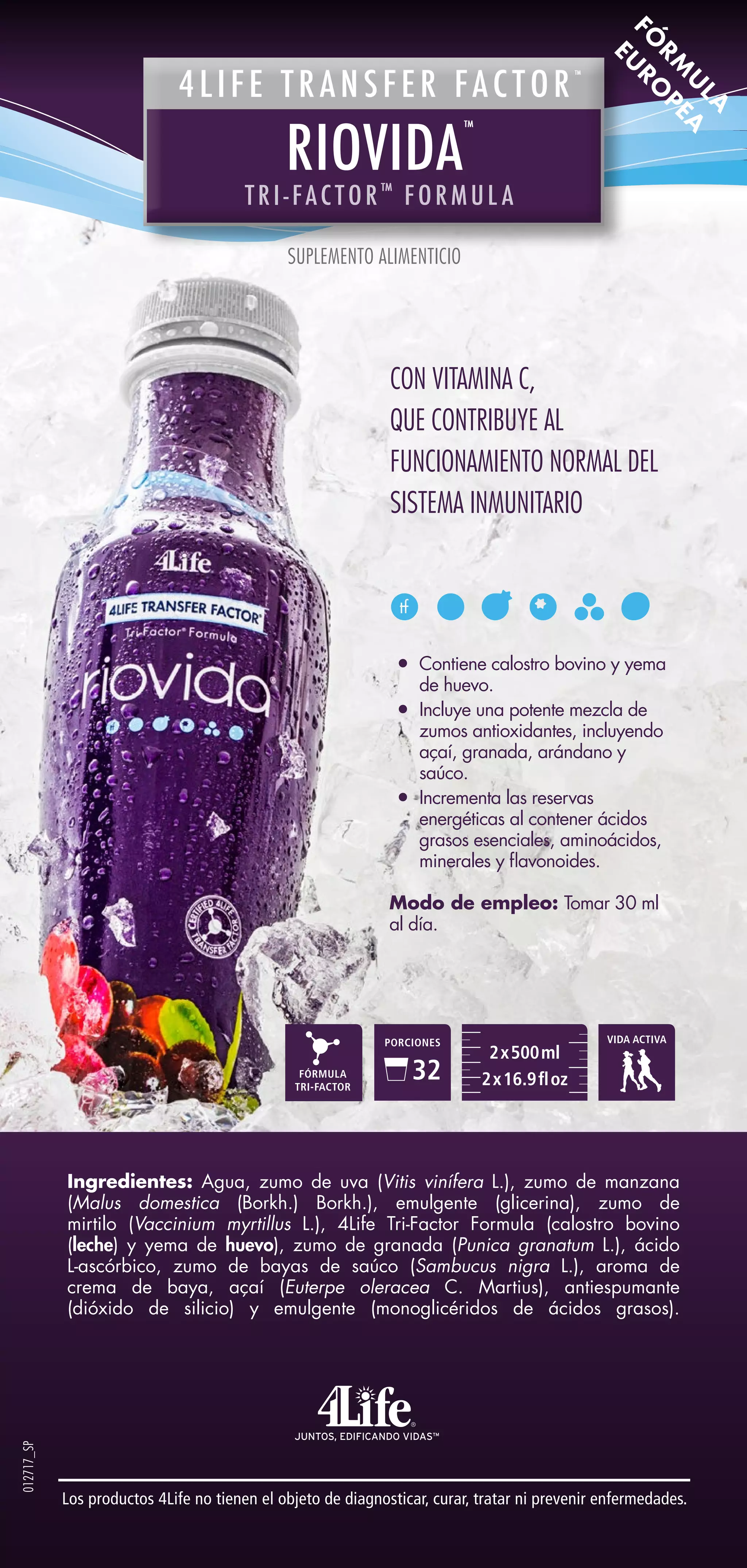 4Life Transfer Factor™ RioVida™ Tri-Factor™ Formula | PDF