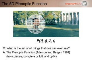 SIGGRAPH 2012 Computational Plenoptic Imaging Course - 4 Light Fields | PPT
