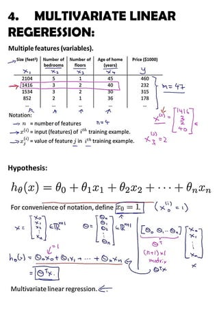4 linear regeression with multiple variables | PDF