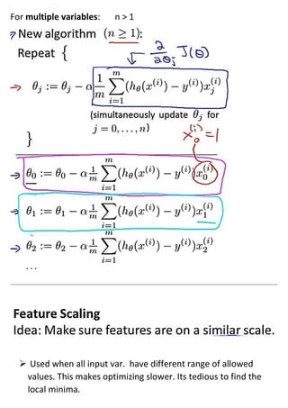 4 linear regeression with multiple variables | PDF