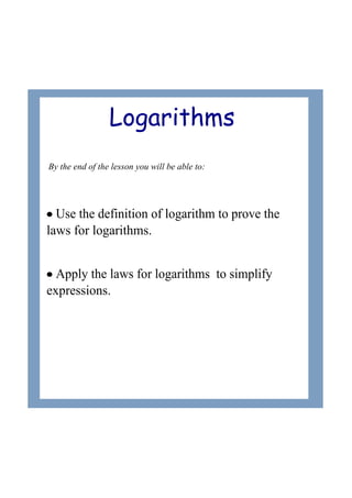 4) logarithms laws | PDF