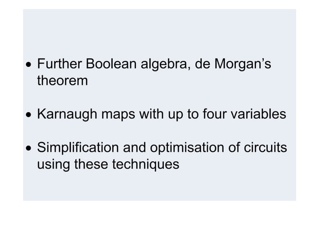 4 logic circuit optimisation | PPT