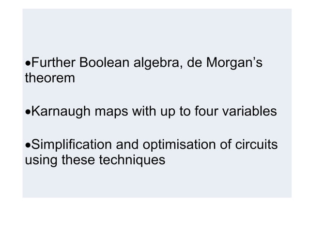 4 logic circuit optimisation | PPT