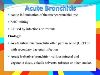Lower respiratory tract disorders | PPTX