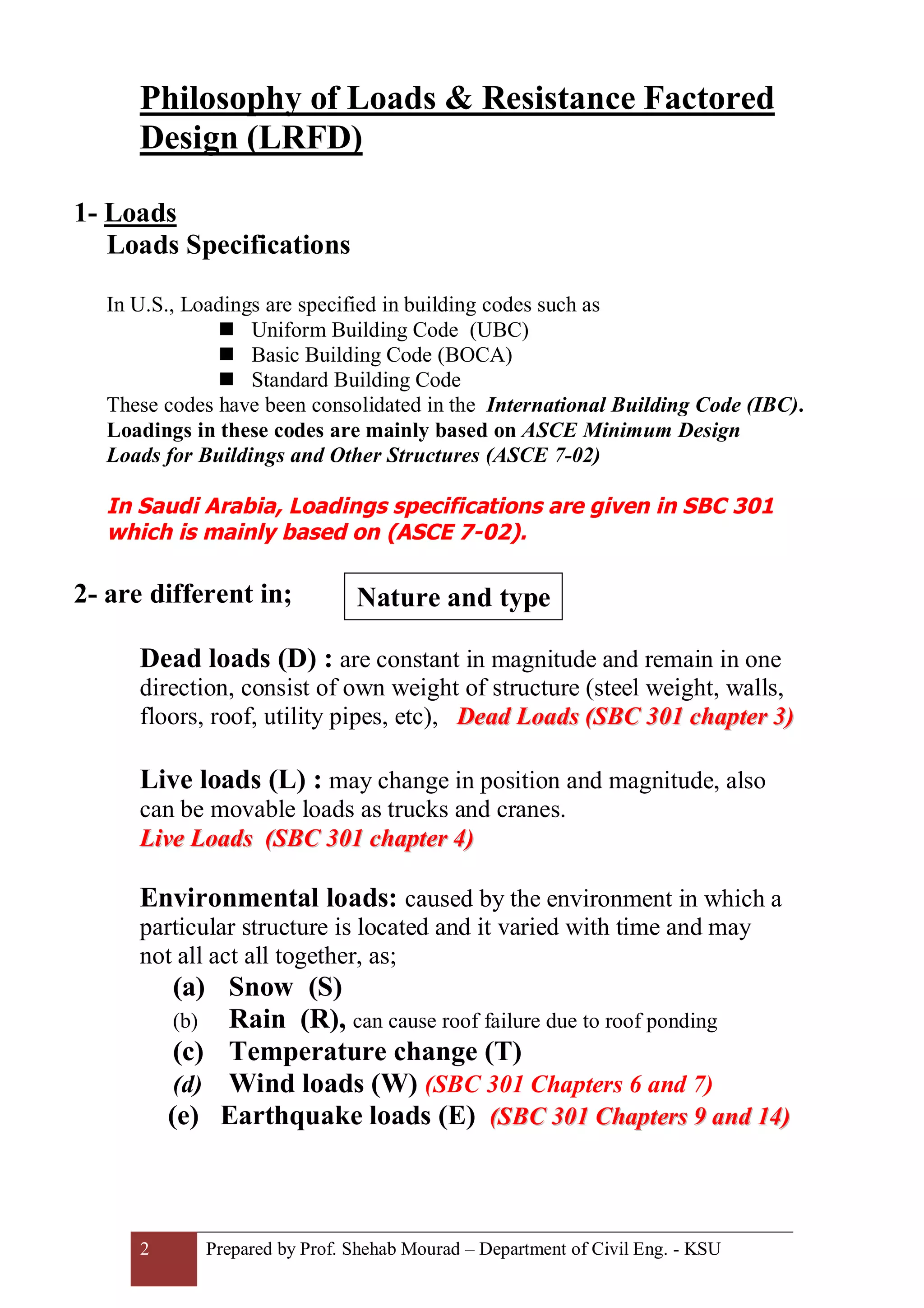 04-LRFD Concept (Steel Structural Design & Prof. Shehab Mourad) | PDF
